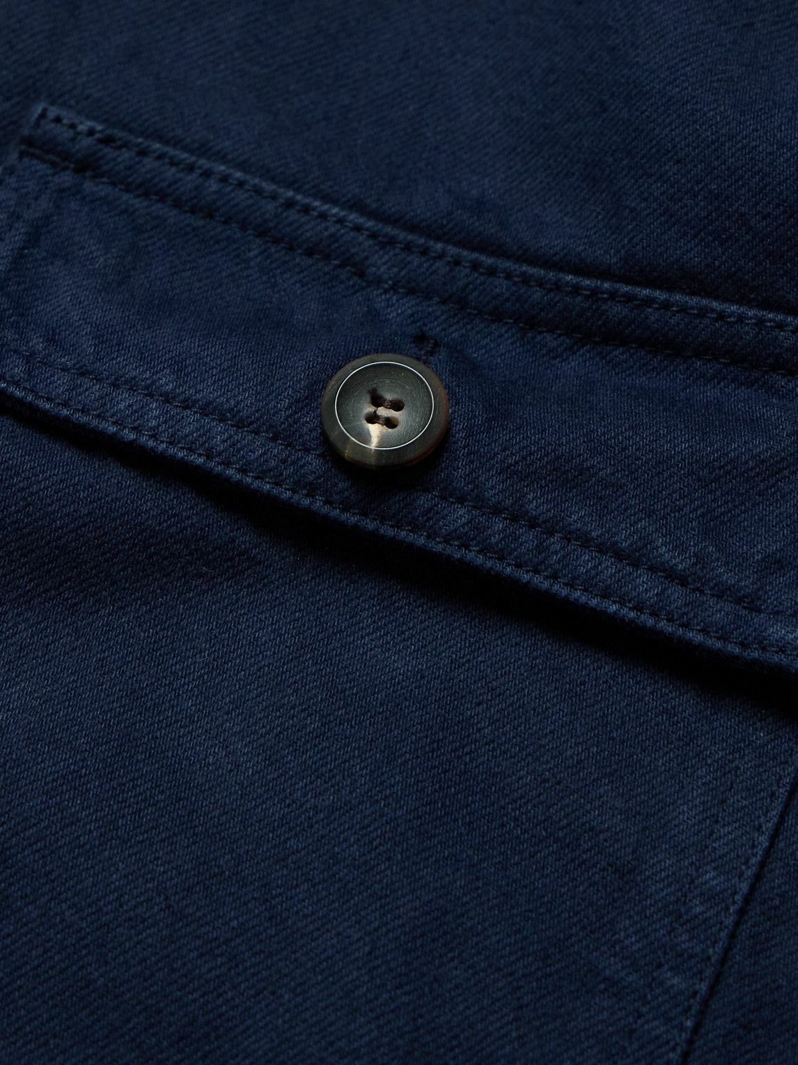 Drake's - Organic Cotton-Twill Overshirt - Blue Drake's