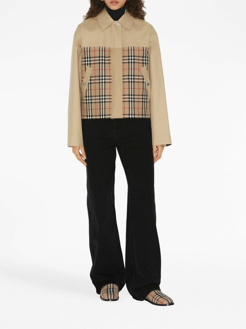 BURBERRY - Check Motif Short Jacket Burberry