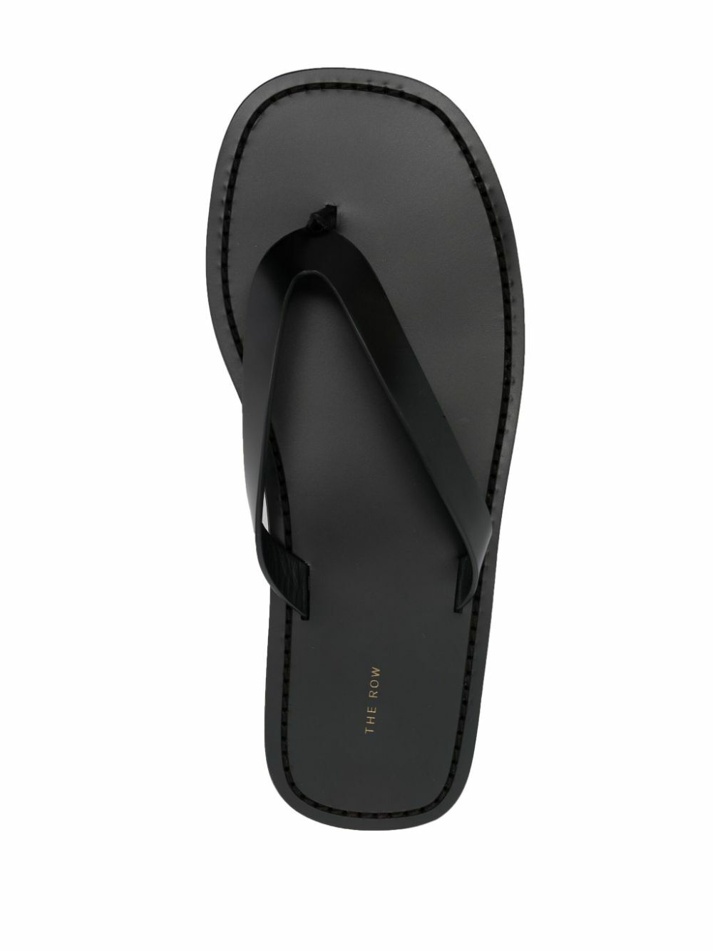 The Row Black City Leather Flip-Flops The Row