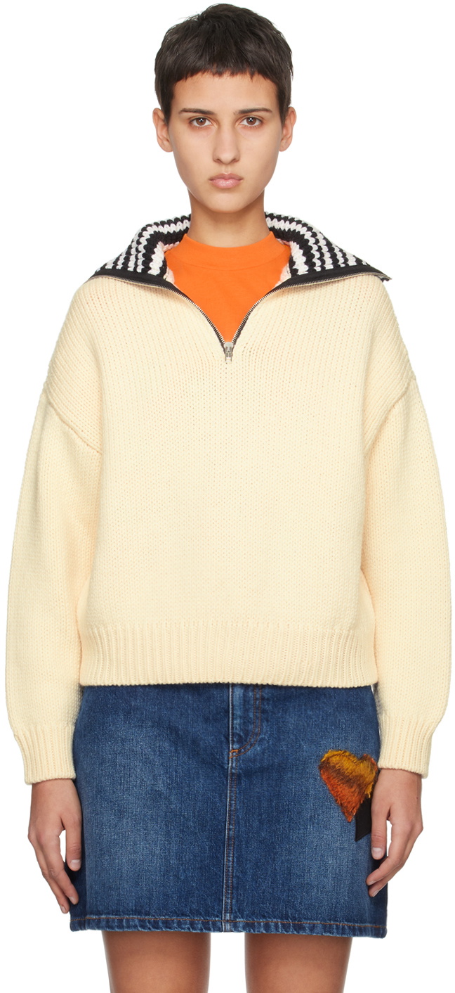 Marni Off-White Half-Zip Sweater Marni