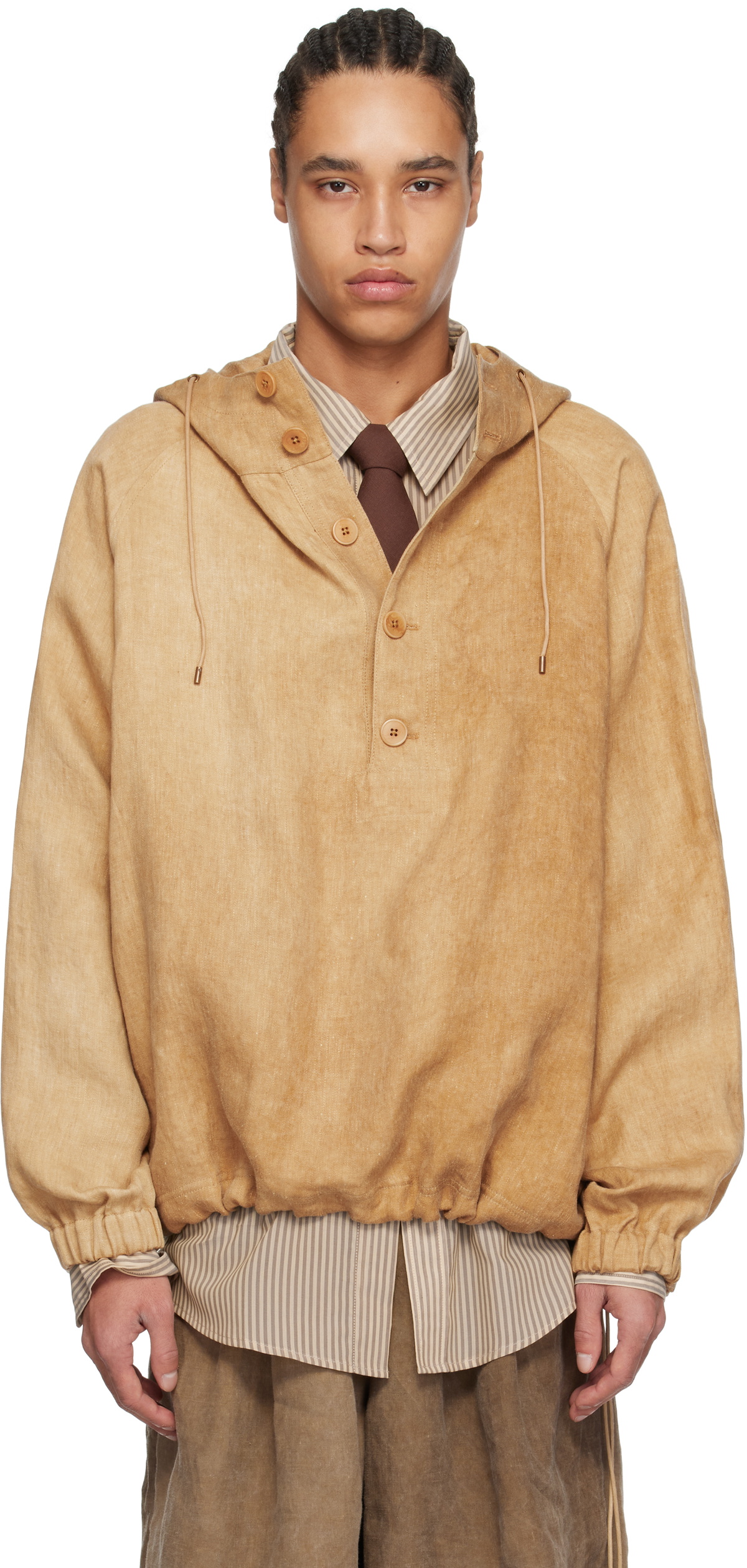 colbo Beige Hooded Raglan Jacket