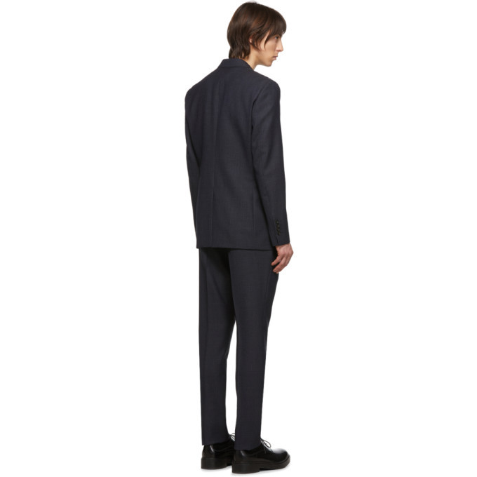 Burberry Navy Wool Pattern Suit Burberry