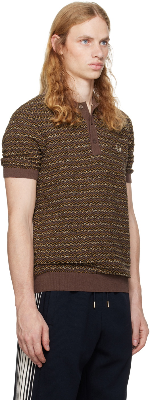 Fred Perry Brown Bouclé Polo Fred Perry