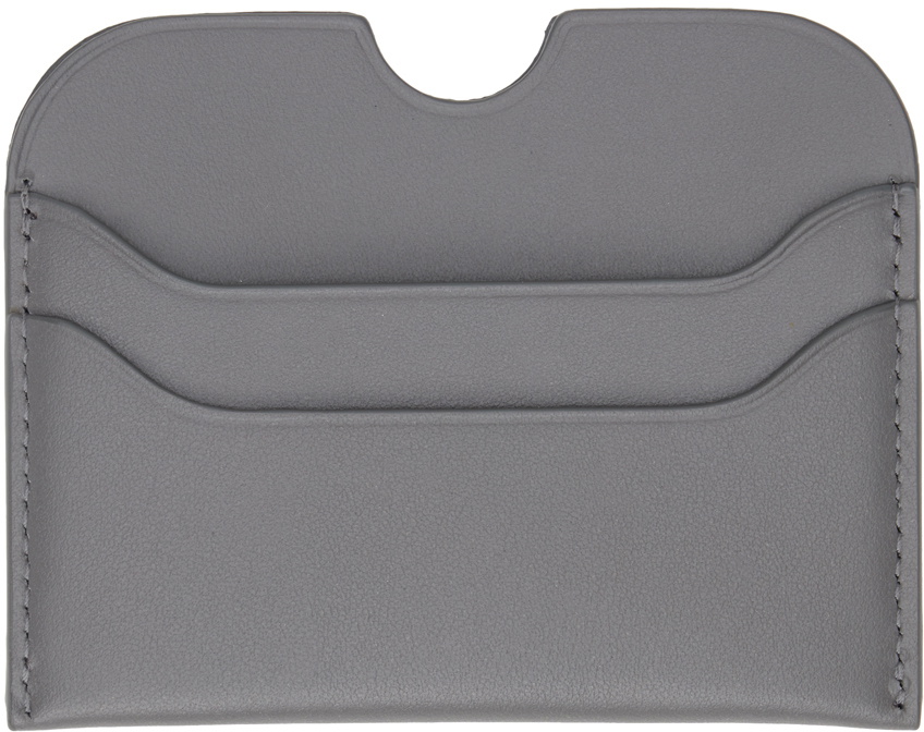 Acne Studios Gray Calfskin Card Holder Acne Studios