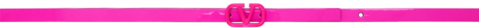 Valentino Garavani Pink V-Logo Reversible Belt Valentino Garavani