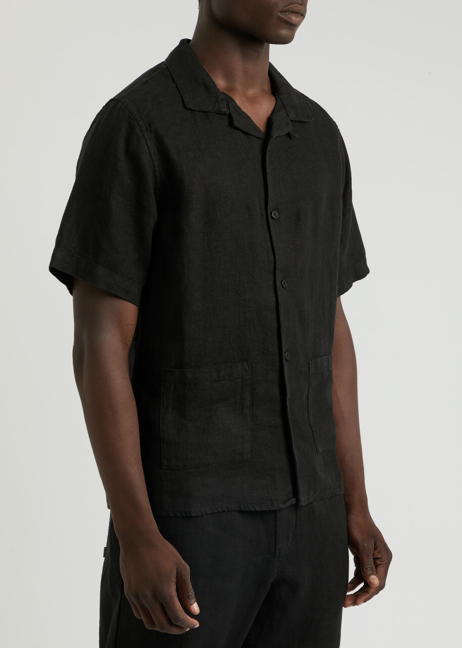 Wax London Ren Linen Shirt Black Wax London