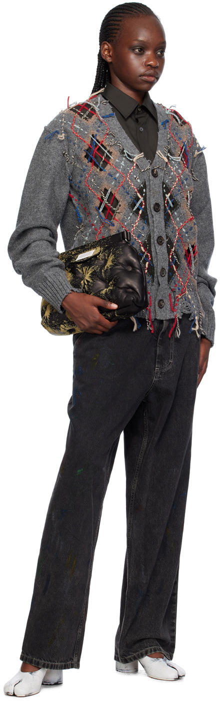 Maison Margiela Gray Cutout Cardigan Maison Margiela