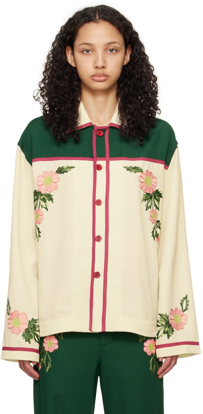 Bode Off-White Prairie Rose Shirt Bode