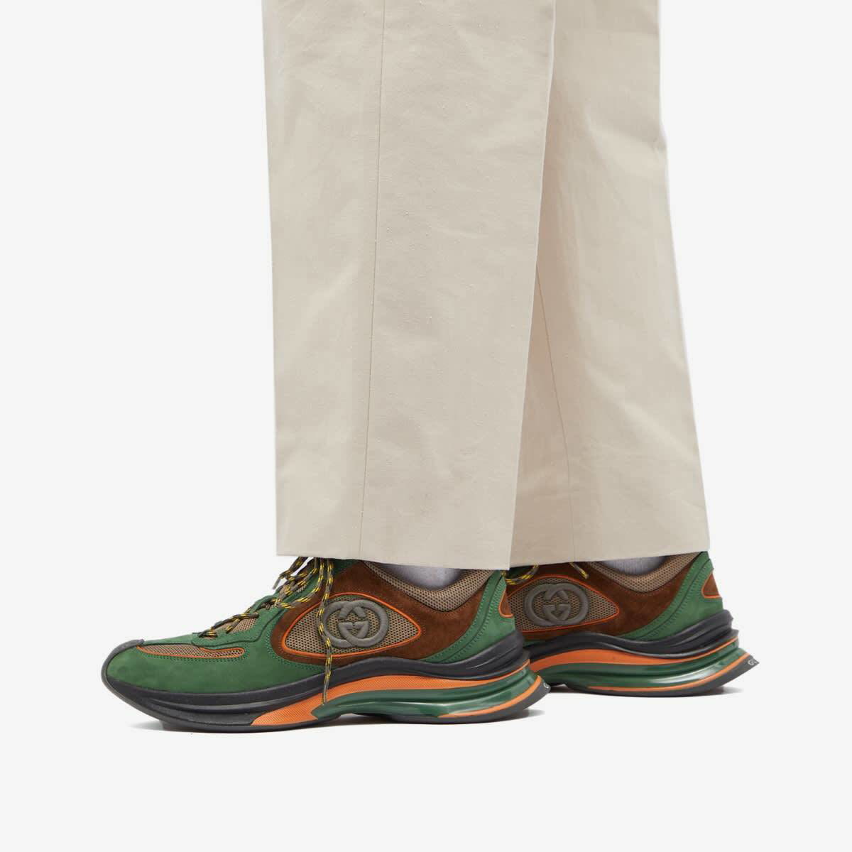 Gucci Men's Run Premium Sneakers in Green Gucci