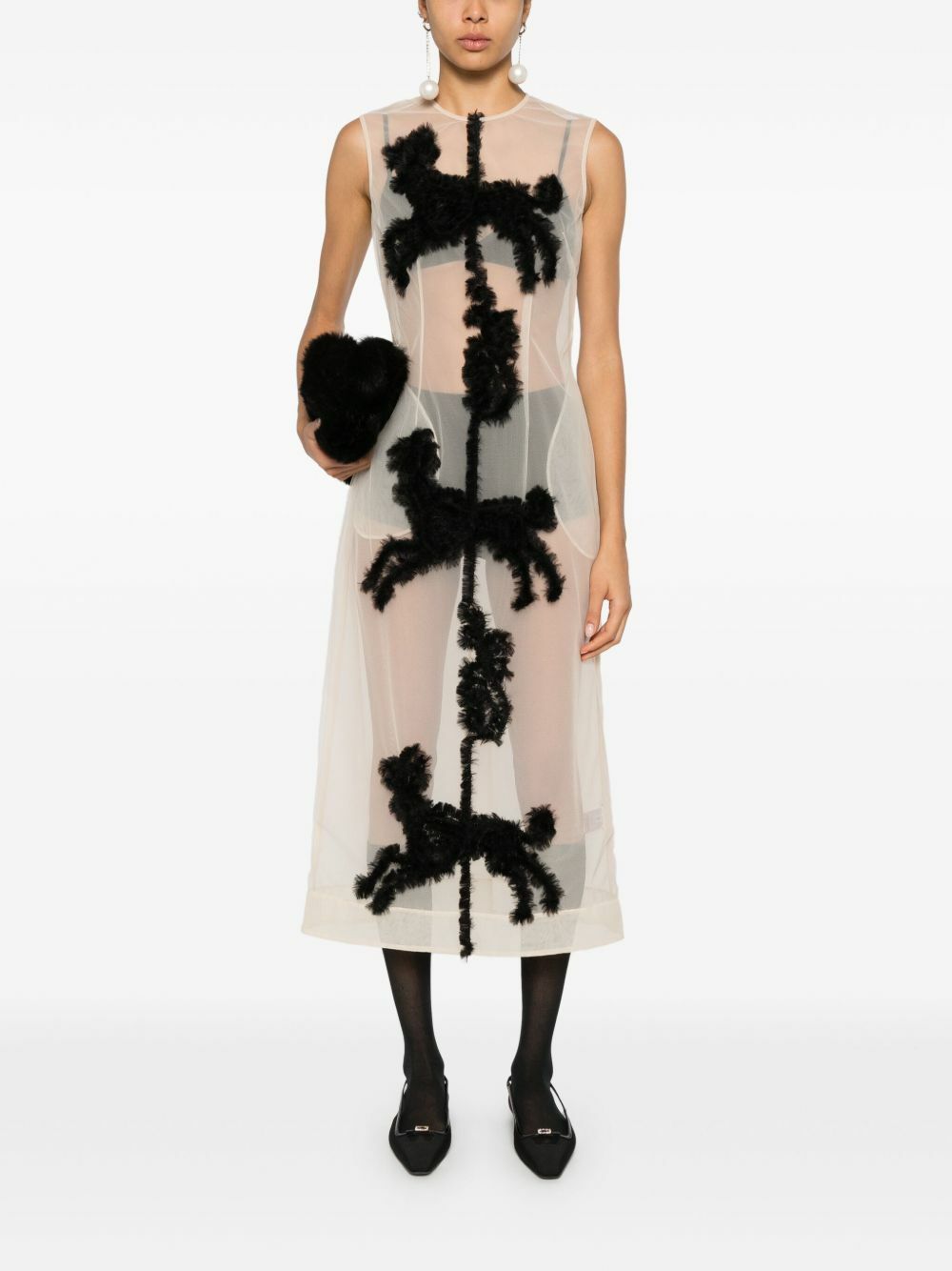 Simone Rocha Embroidered Tulle Midi Dress Simone Rocha