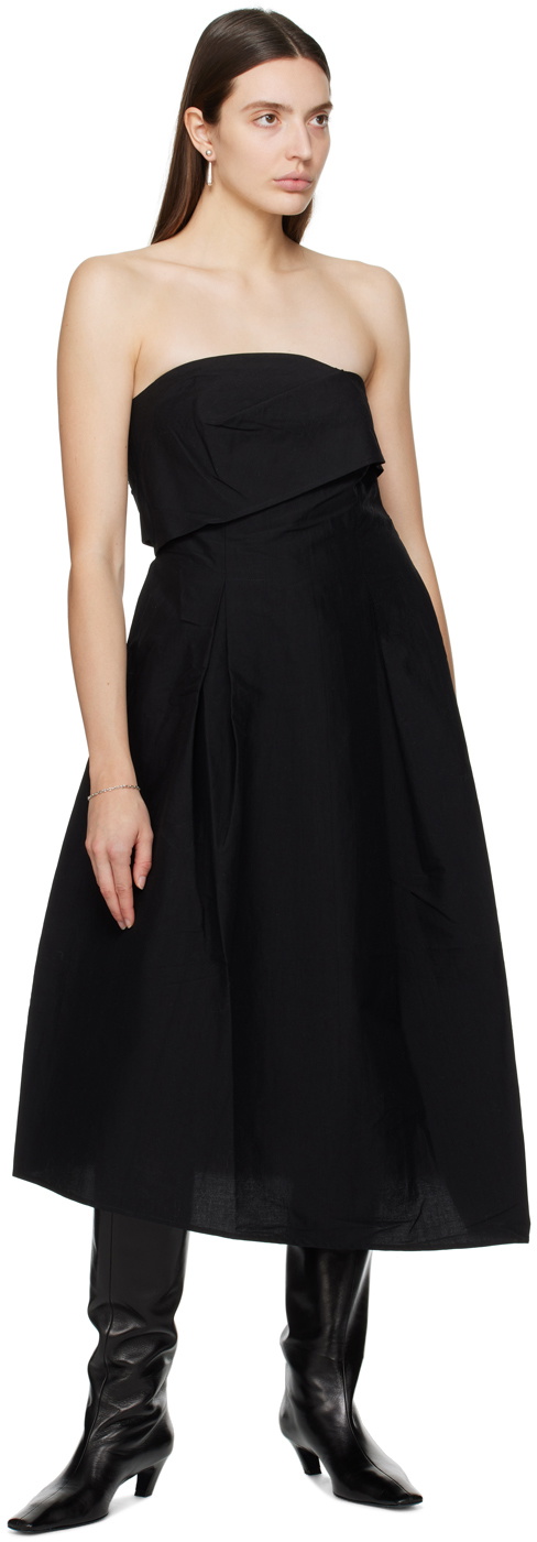 Cordera Black Strapless Midi Dress CORDERA