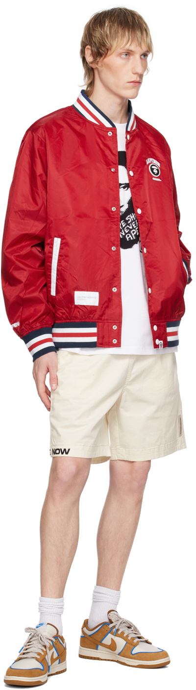 AAPE by A Bathing Ape Red Lightweight Bomber Jacket AAPE by A Bathing Ape