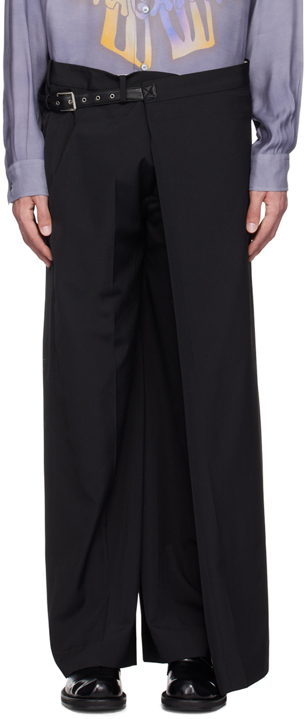 Acne Studios Black Wrap Over Trousers Acne Studios