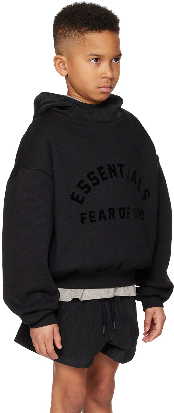 Fear of God ESSENTIALS Kids Black Bonded Hoodie Fear Of God Essentials