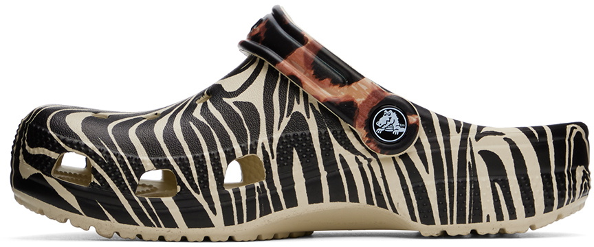 Crocs Off-White & Black Classic Zebra Clogs Crocs