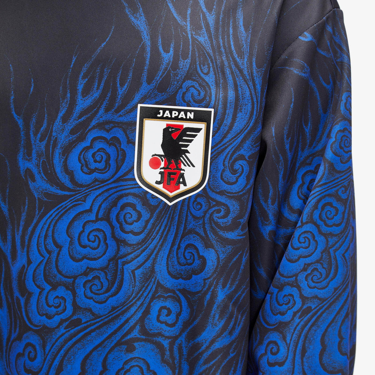 Y-3 Men's JFA Long Sleeve T-Shirt in Black/Blue Y-3