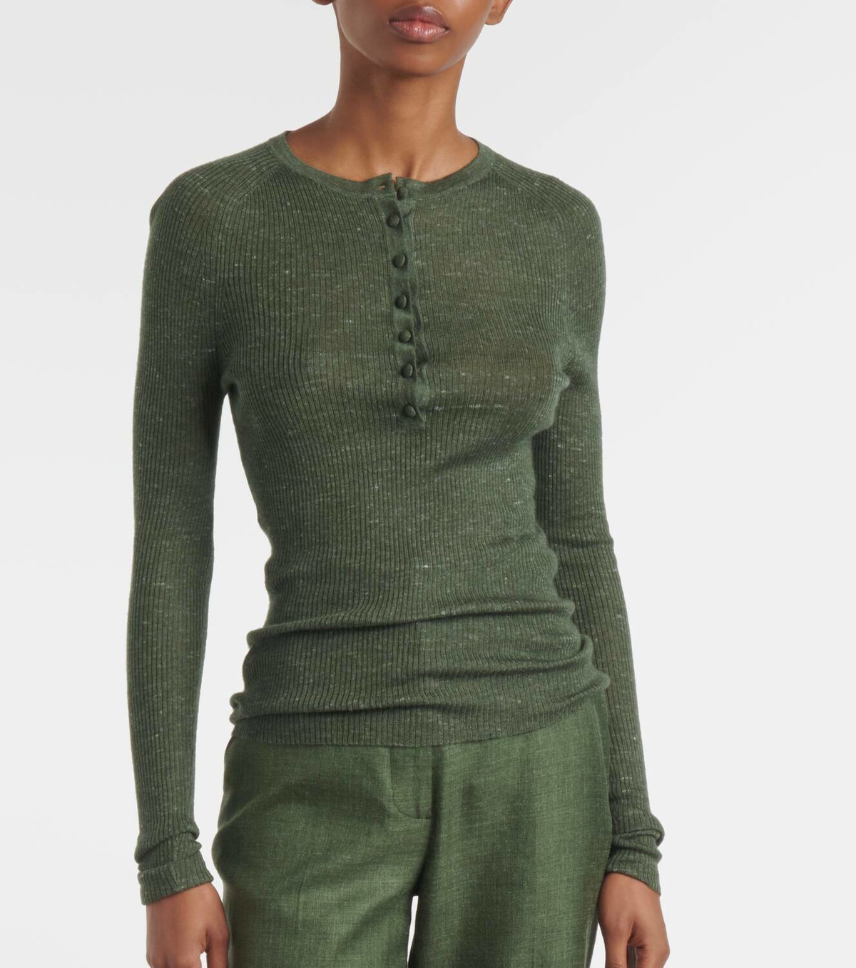 Gabriela Hearst Anges wool, silk, and hemp Henley shirt Gabriela Hearst