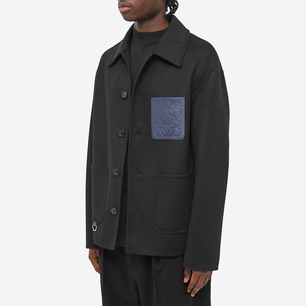 Loewe Men's Wool Workwear Jacket in Black Loewe