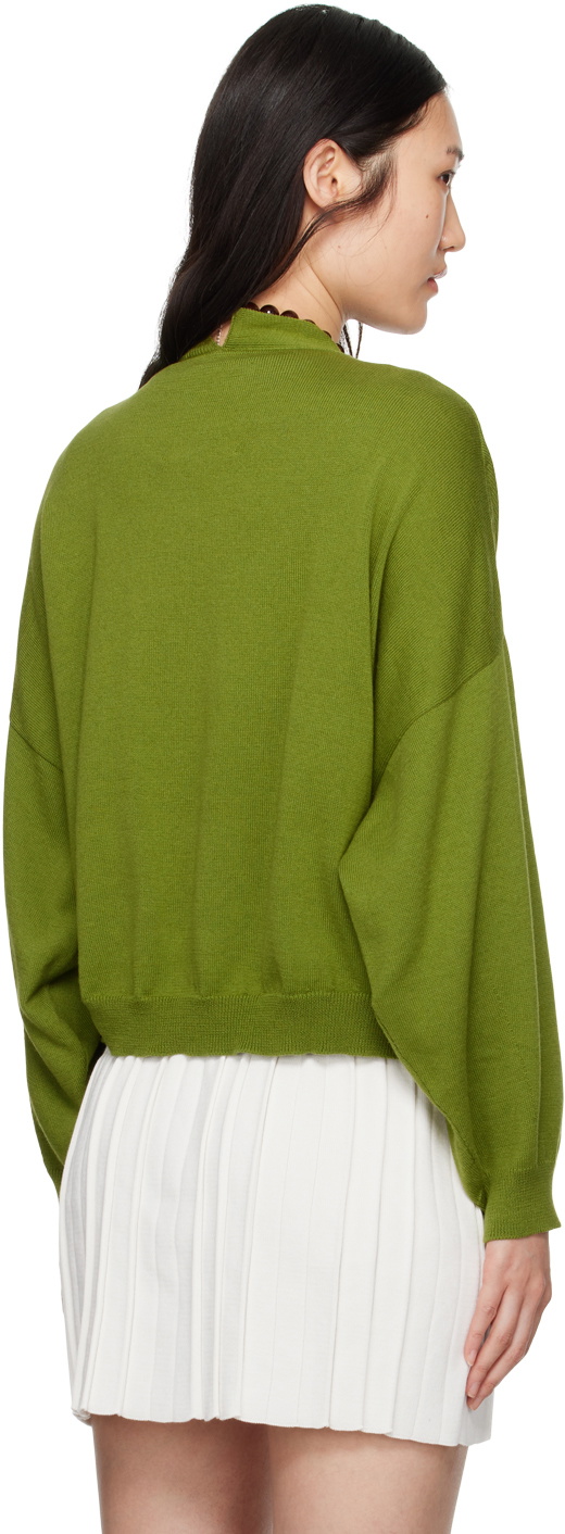 Cordera Green Asymmetric Neck Cardigan CORDERA