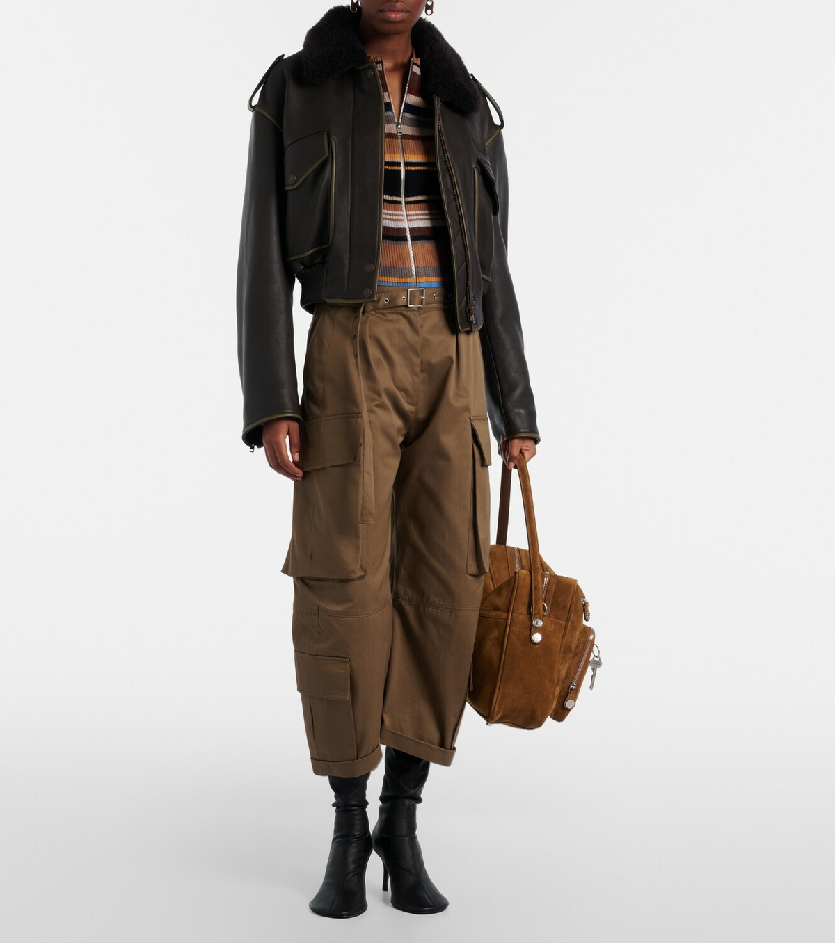 Acne Studios Camero Camera Large suede shoulder bag Acne Studios