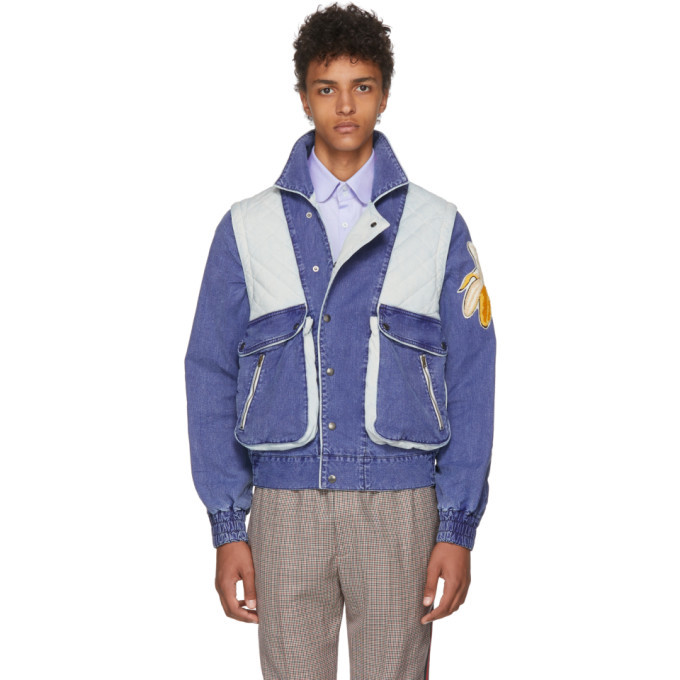 Gucci Blue Quilted Denim Jacket Gucci