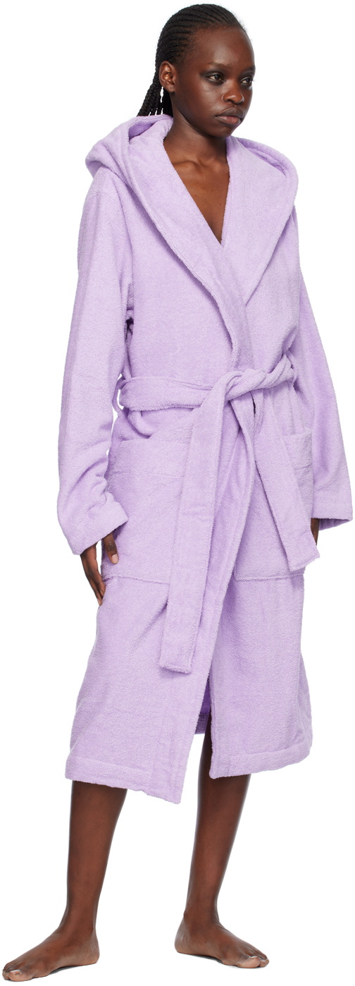 Tekla Purple Hooded Bathrobe Tekla Fabrics