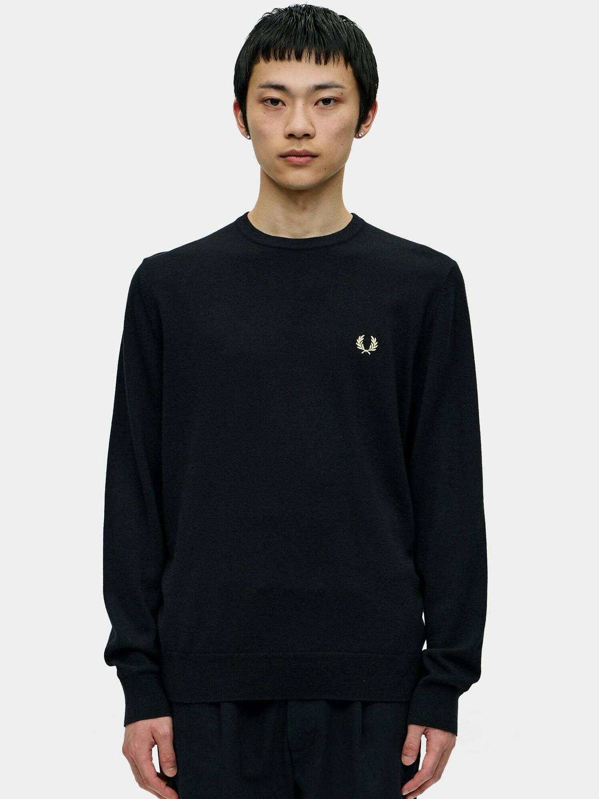 Fred Perry Sweater Black Mens Fred Perry