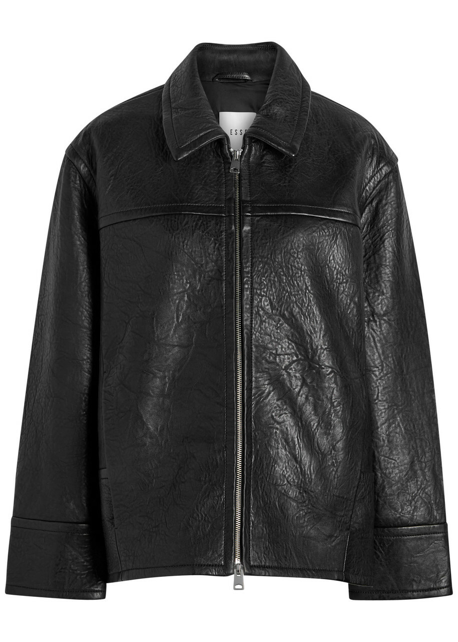 Esse Studios Pelle Textured Leather Jacket Black Esse Studios