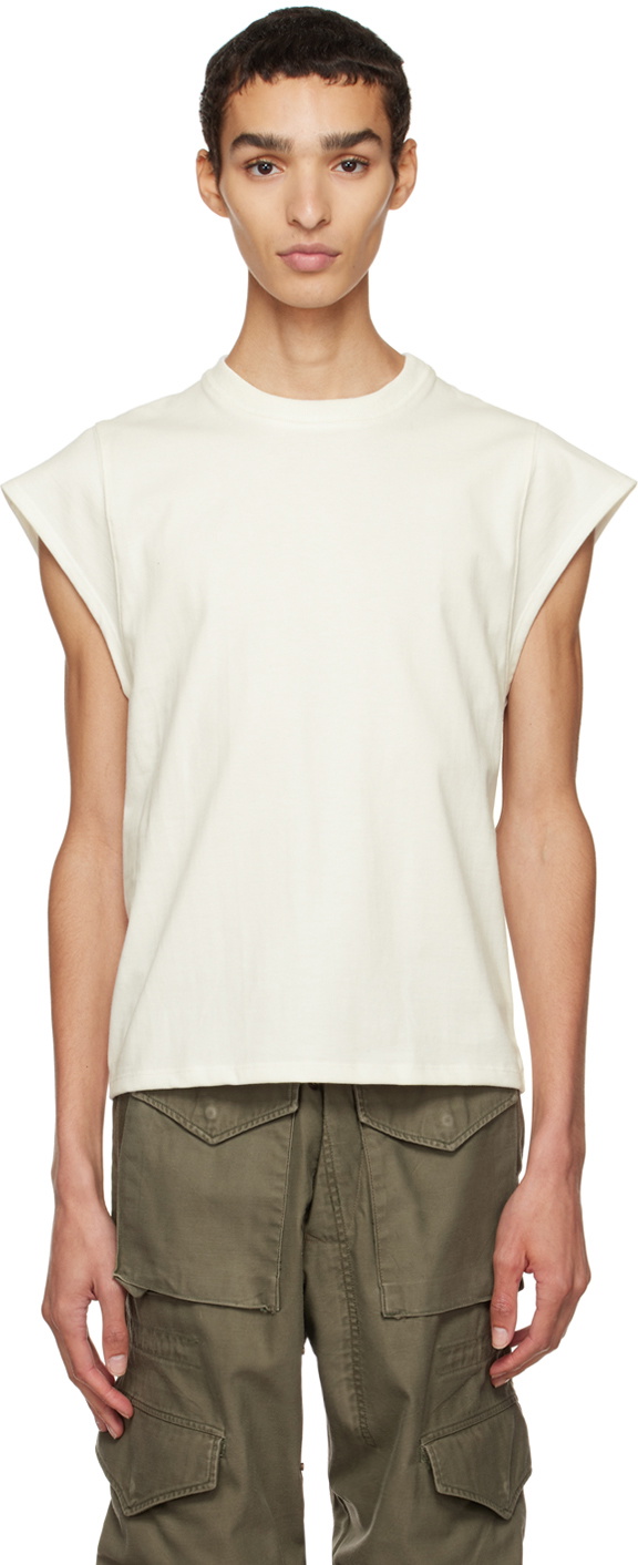 Sebastien Ami. White Cut-Off T-Shirt