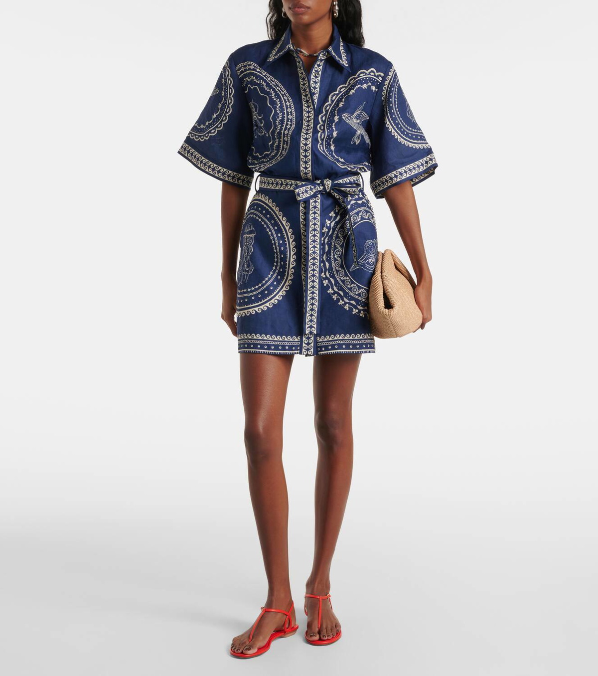 Alémais Oceane linen minidress ALÉMAIS