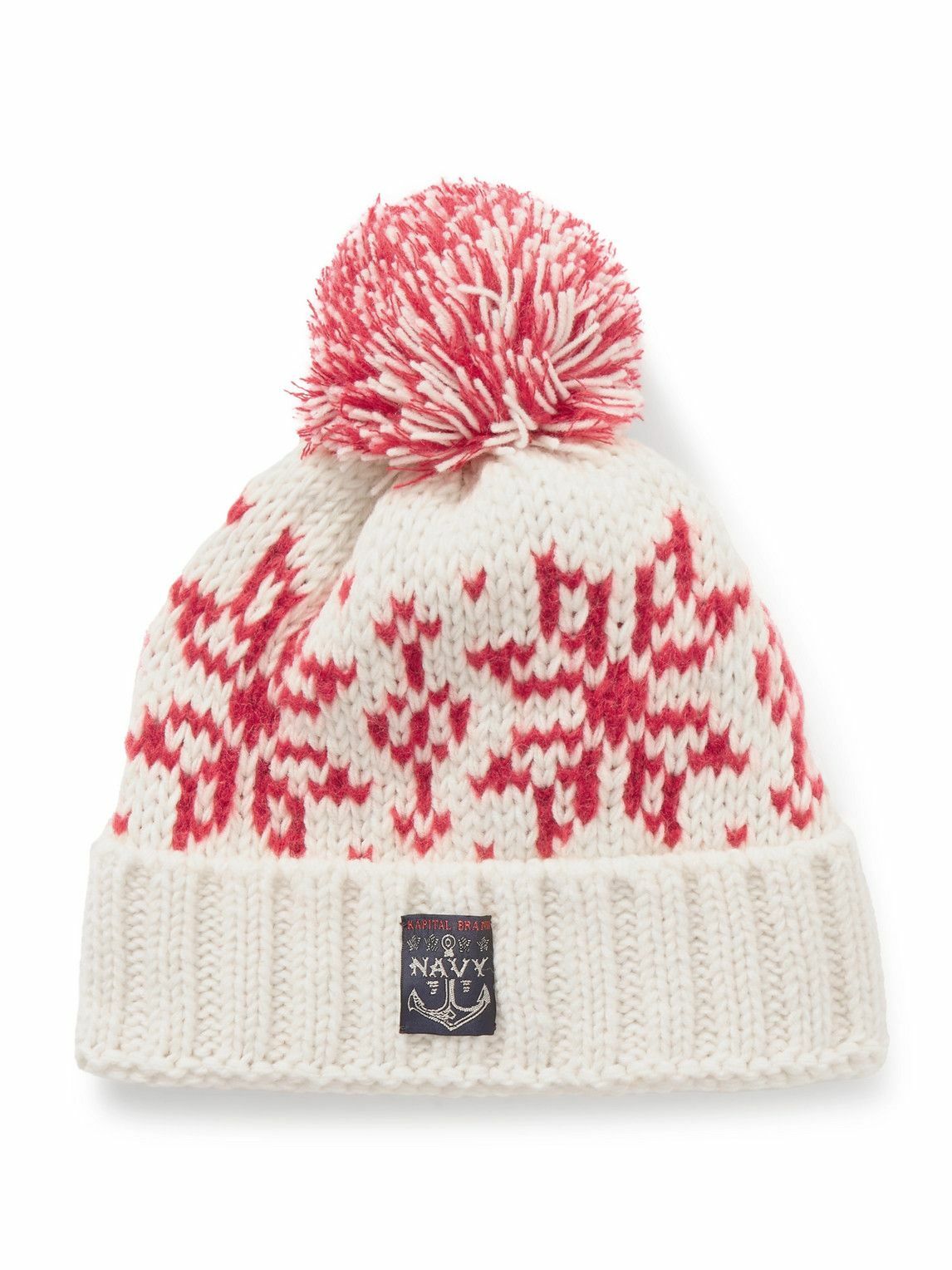 KAPITAL - Logo-Appliquéd Pompom-Detailed Wool-Blend Beanie KAPITAL