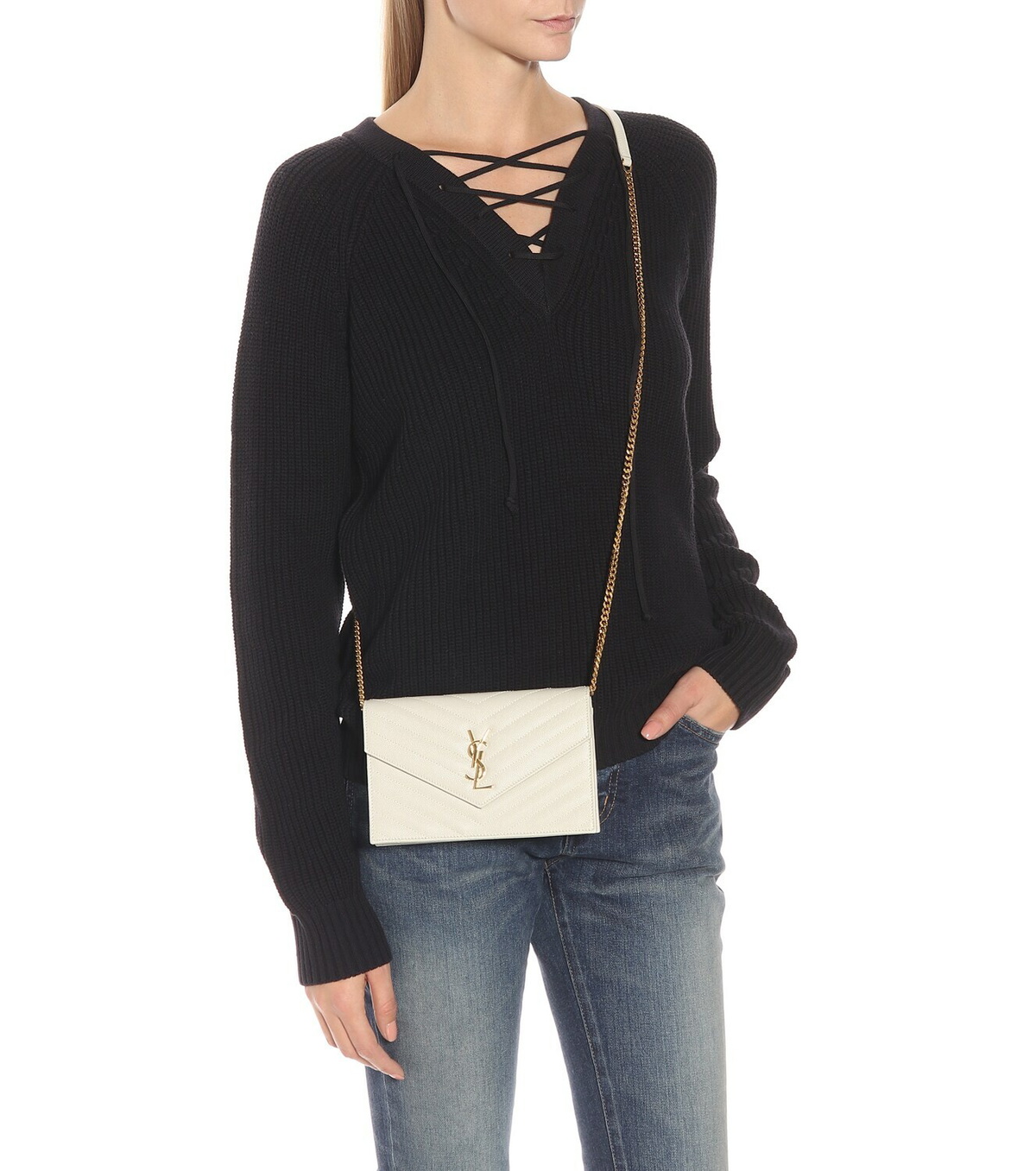 Saint Laurent - Cassandre Small leather shoulder bag Saint Laurent