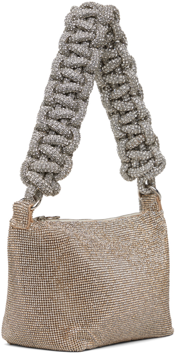 KARA Silver Crystal Mesh Cobra Bag Kara