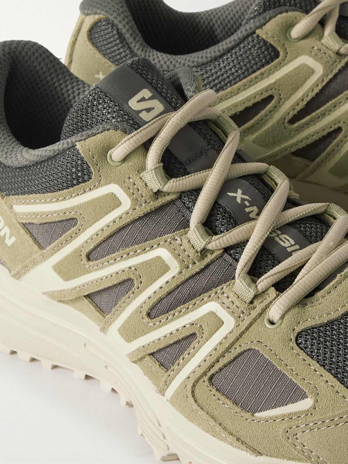 Salomon - X-Mission 4 Suede, Ripstop and Mesh Running Sneakers - Green ...