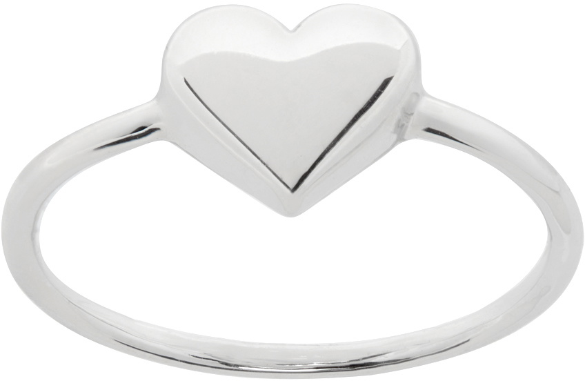 Numbering Silver Mini Heart Ring Numbering