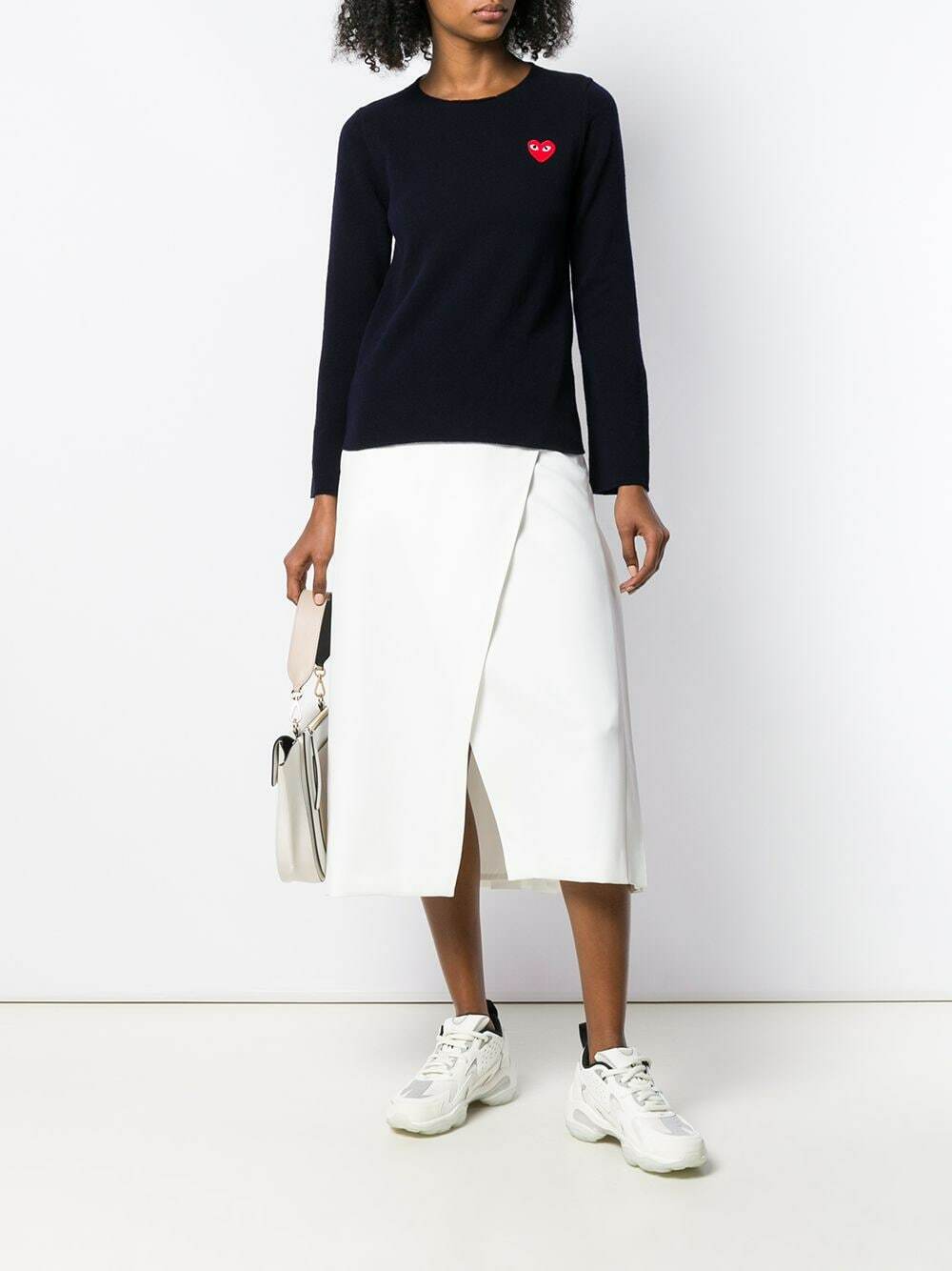 COMME DES GARCONS PLAY - Wool Embroidered Heart Sweater Comme des ...