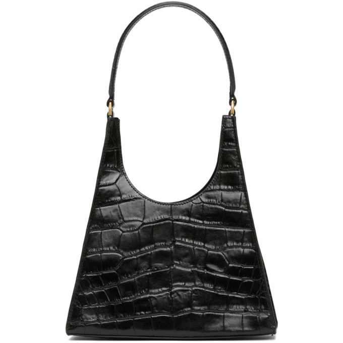 Staud Black Croc Rey Bag Staud