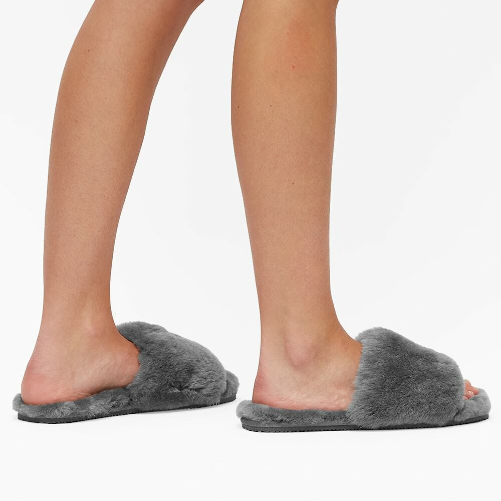 Mamu Studios Women's Sheepskin Sliders in Dark Grey Mamu Studios