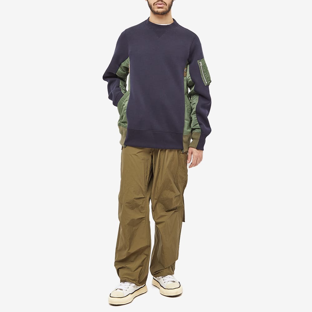 Sacai Men's MA-1 Crew Sweat in Navy/Khaki Sacai