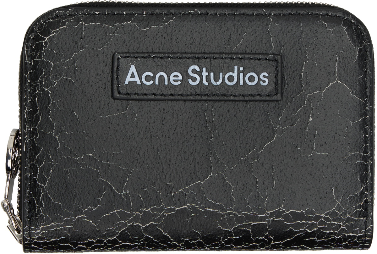 Acne Studios Black Leather Zip Wallet Acne Studios