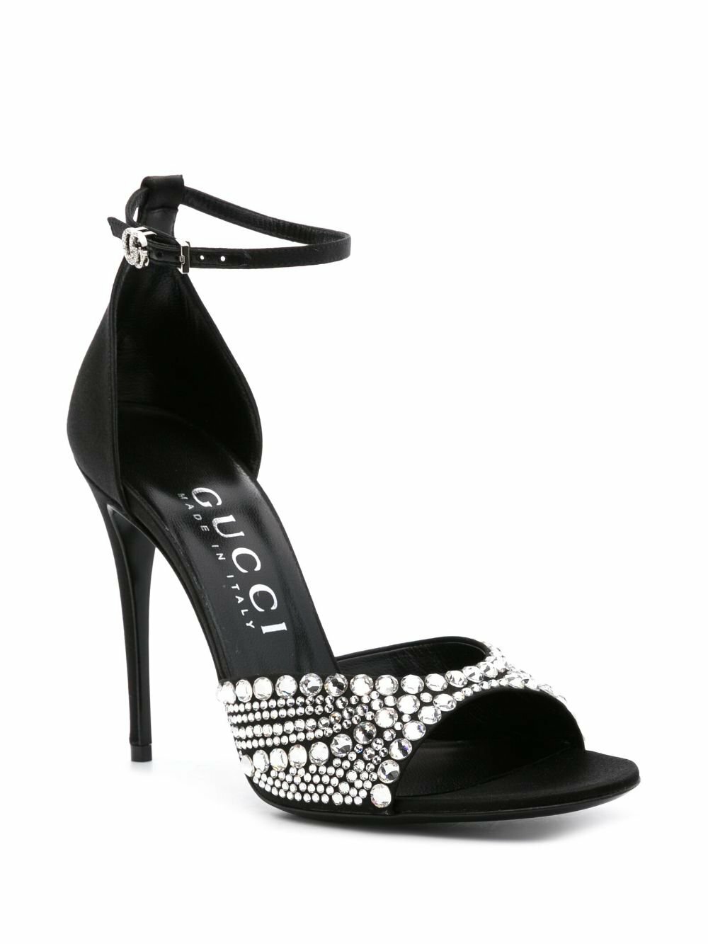 Gucci Black 100 Crystal-Embellished Sandals Gucci