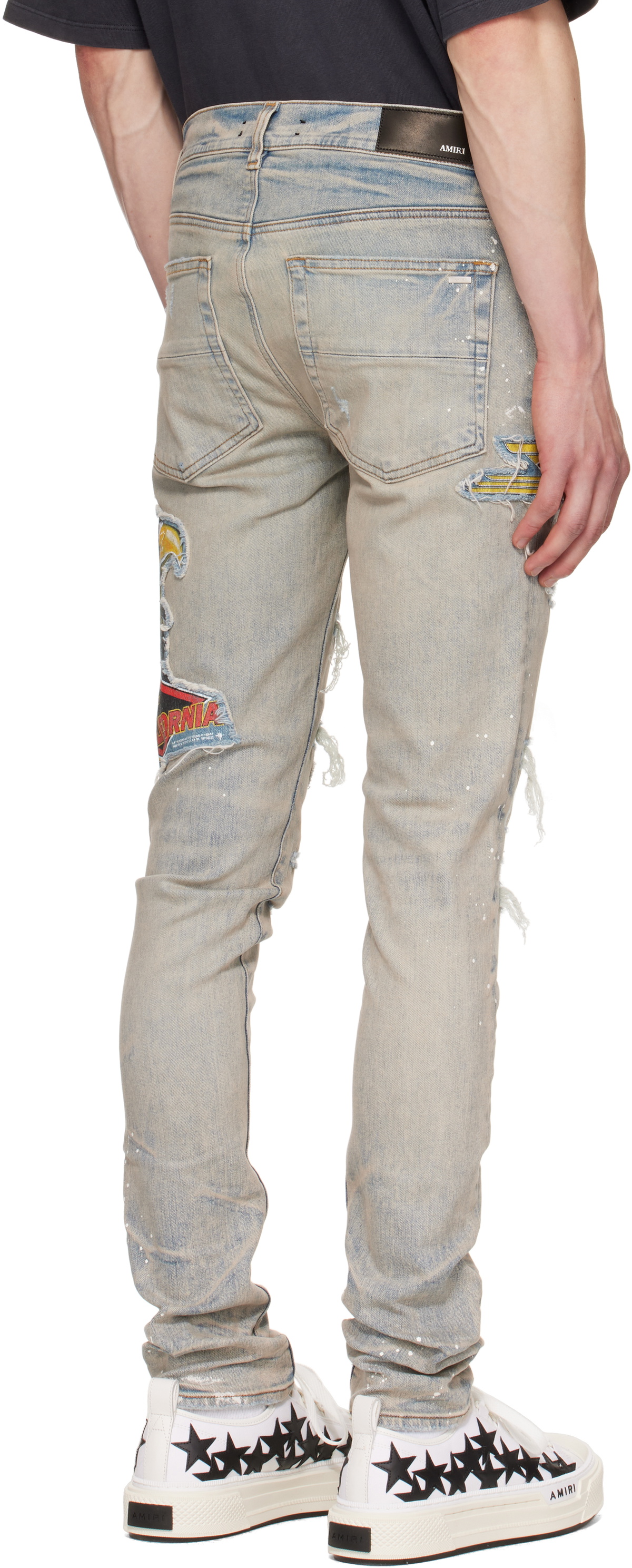 AMIRI Blue MA Cement Thrasher Skinny Jeans Amiri