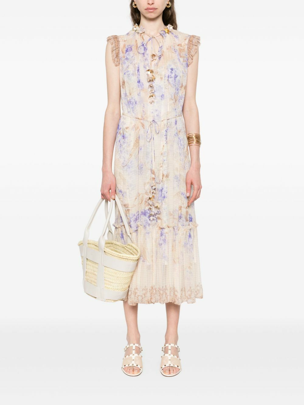 ZIMMERMANN Dawning Flutter Midi Dress Zimmermann