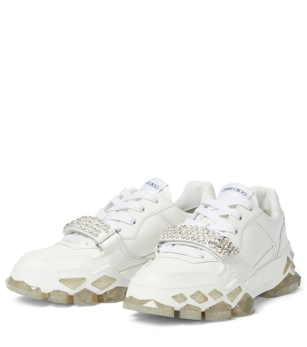 Jimmy Choo - Diamond X/F embellished leather sneakers Jimmy Choo
