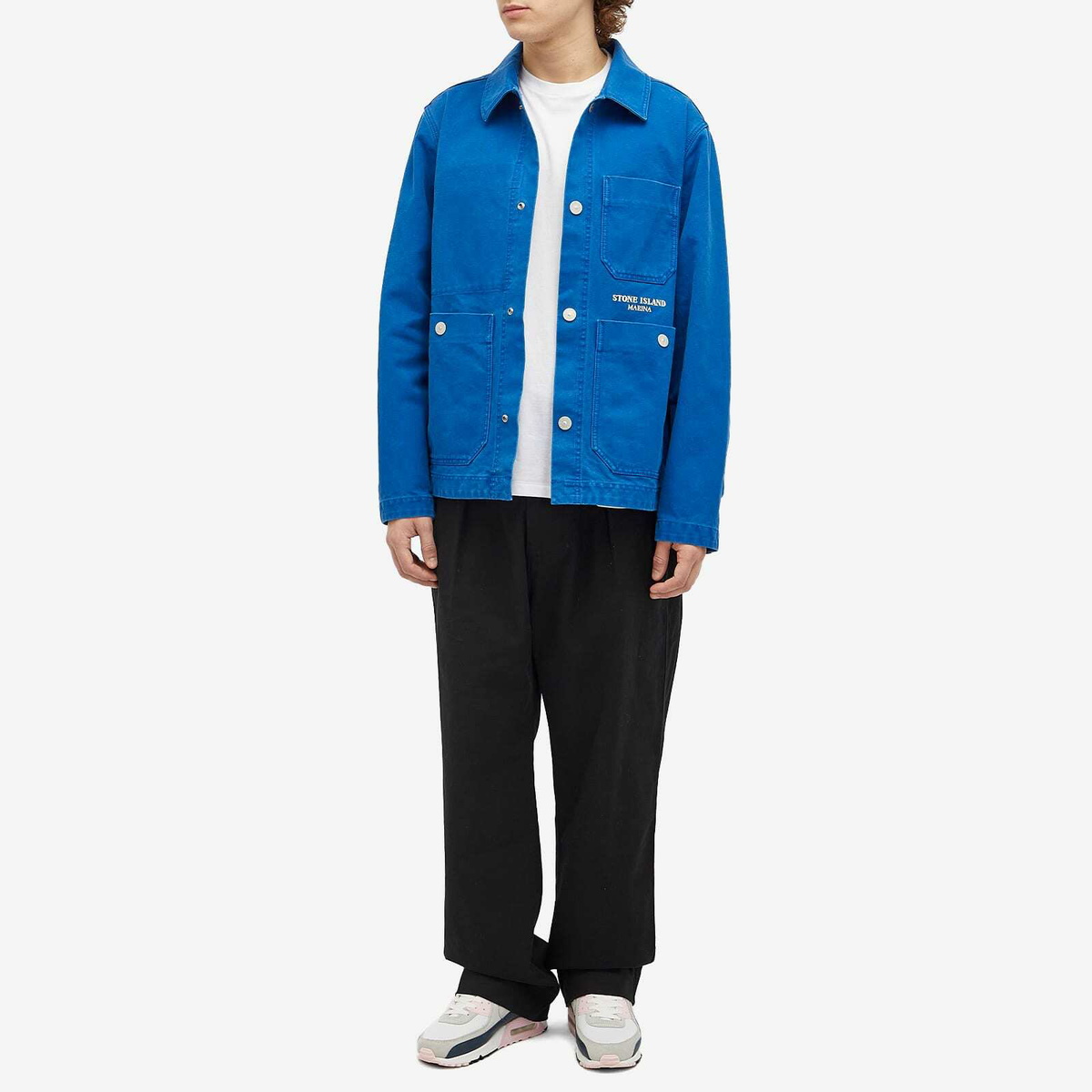 Stone Island Men's Marina Work Jacket in Bright Blue Stone Island