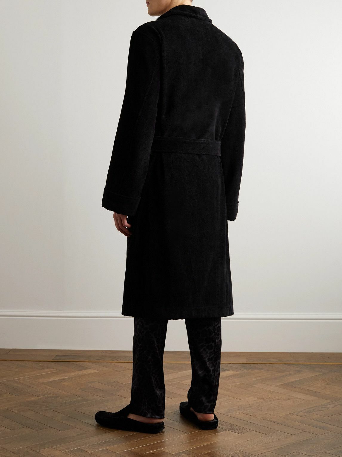 TOM FORD - Shawl-Collar Cotton-Terry Robe - Black TOM FORD