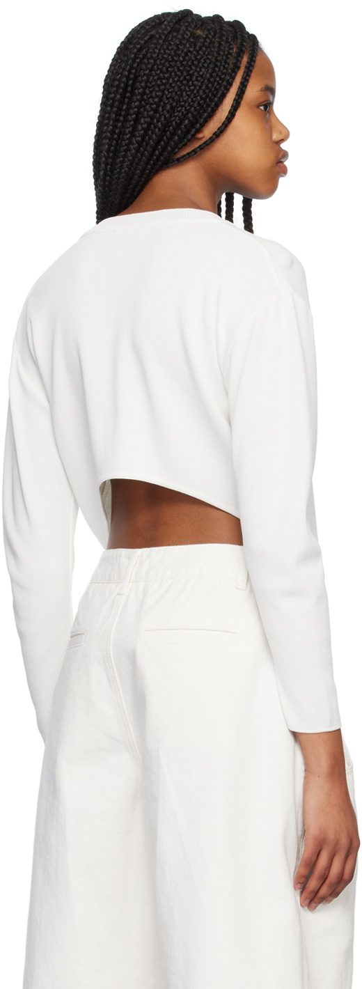 AMOMENTO White Back Cutout Cardigan AMOMENTO