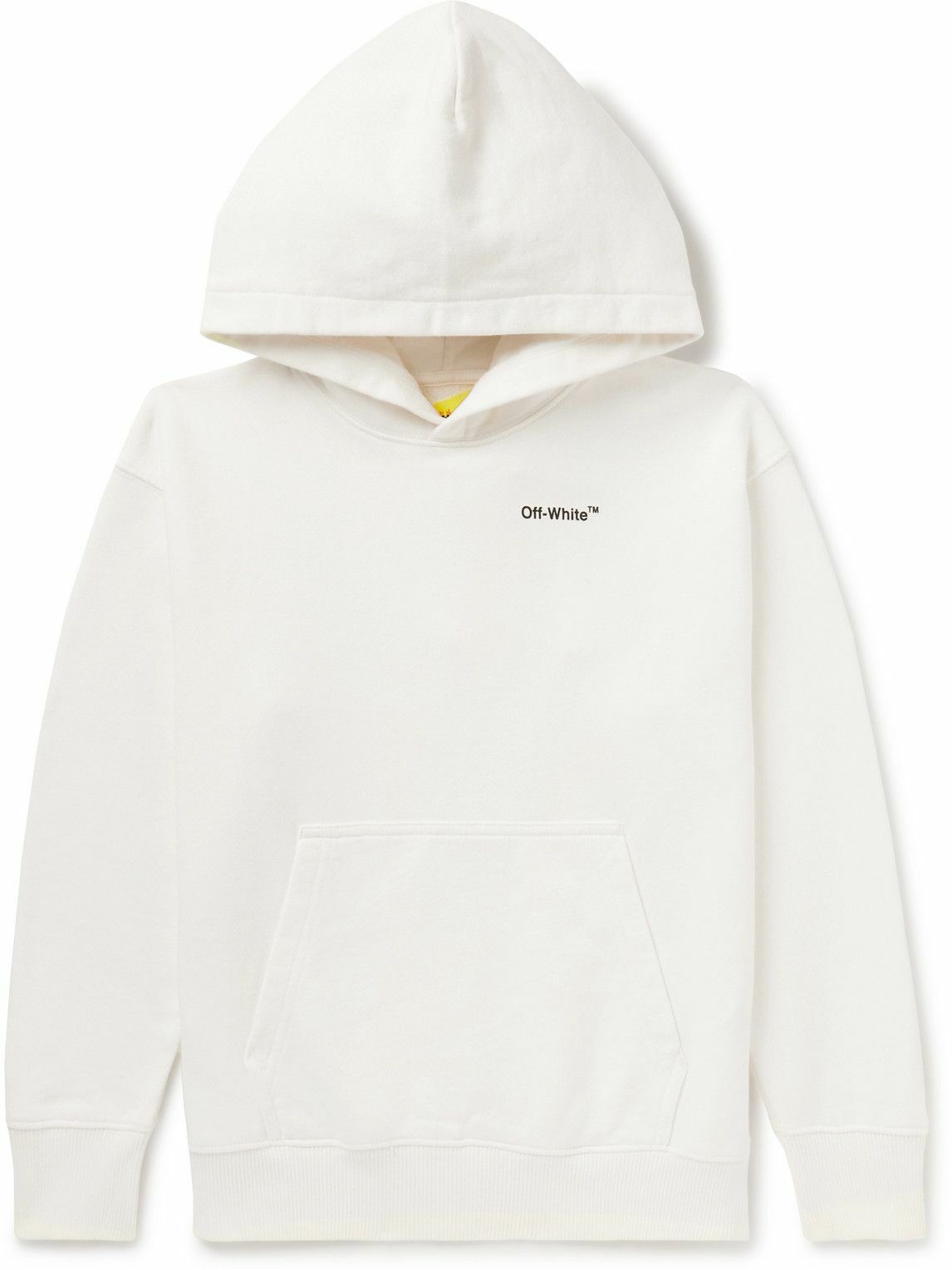 Off-White Kids - Logo-Print Cotton-Jersey Hoodie - Neutrals