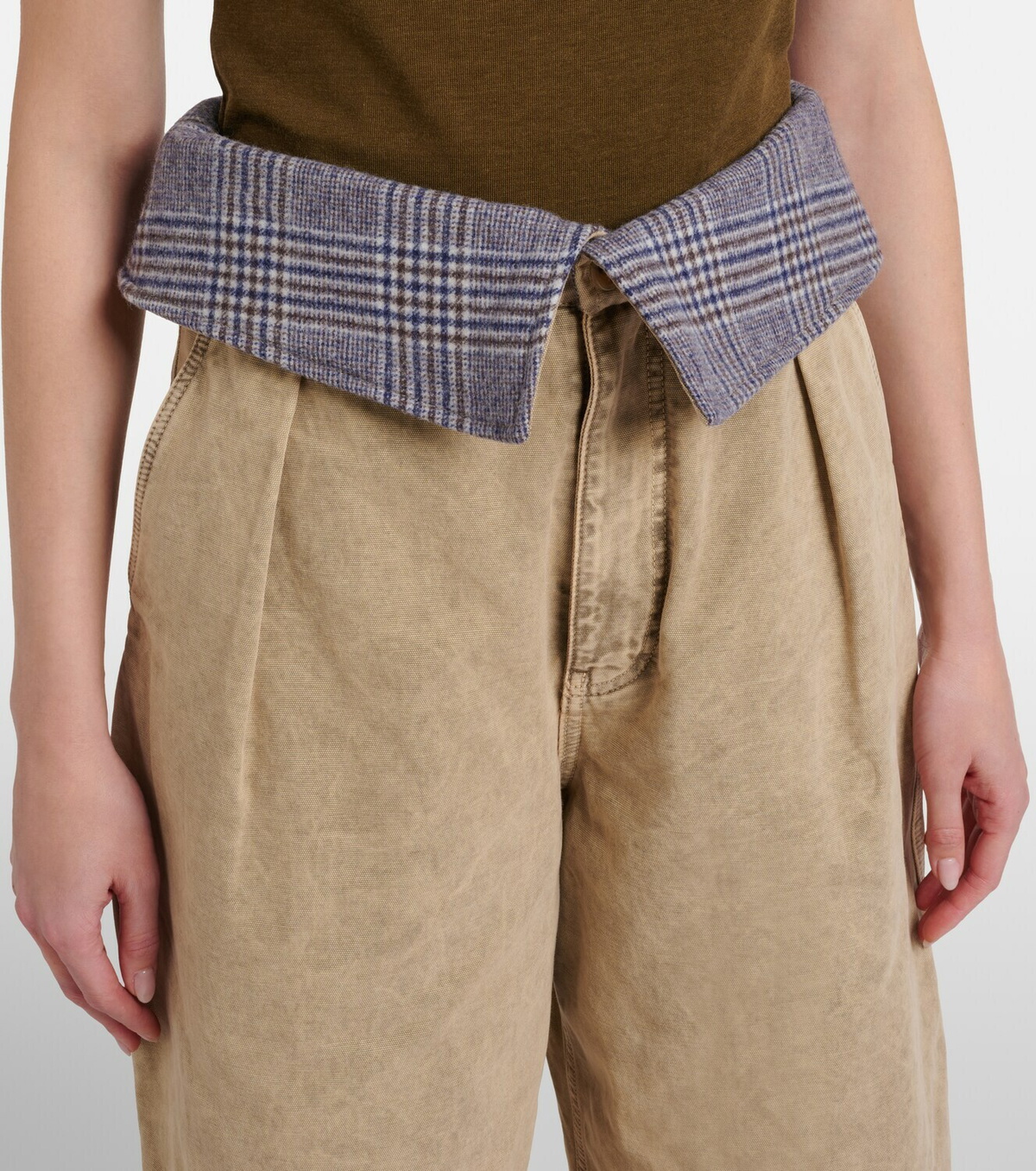 Loewe Wool-trimmed barrel-leg jeans Loewe