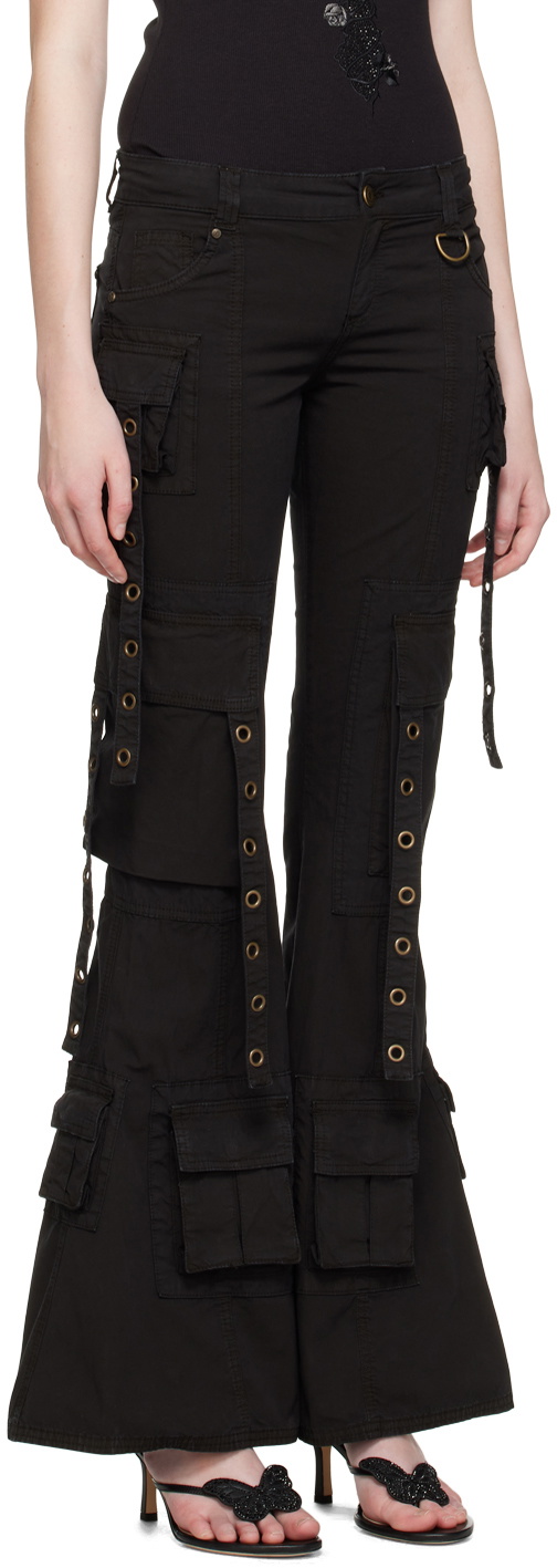 Blumarine Black Bell Bottom Trousers Blumarine